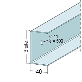 U-Anschlussprofil (für UA 50), 400,0 cm