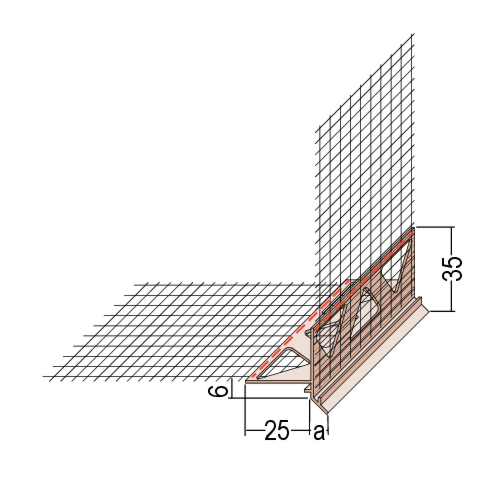 Tropfkantenprofil für WDV-Systeme (6 mm, 100 x 100 mm), 250,0 cm, weiß